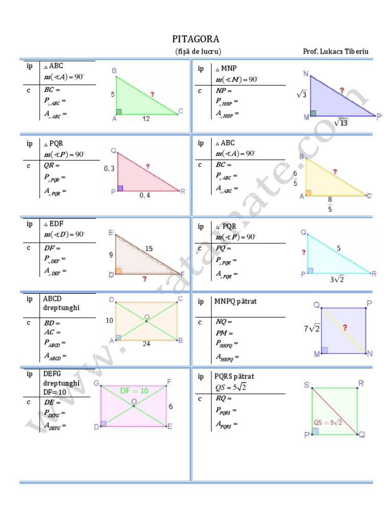 PITAGORA Probleme | PDF | Teaching Methods & Materials | Science ...
