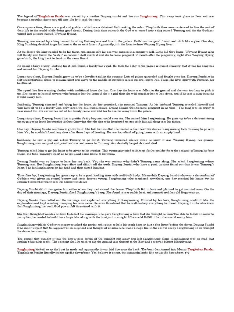 Sangkuriang | PDF | Mythology | Folklore