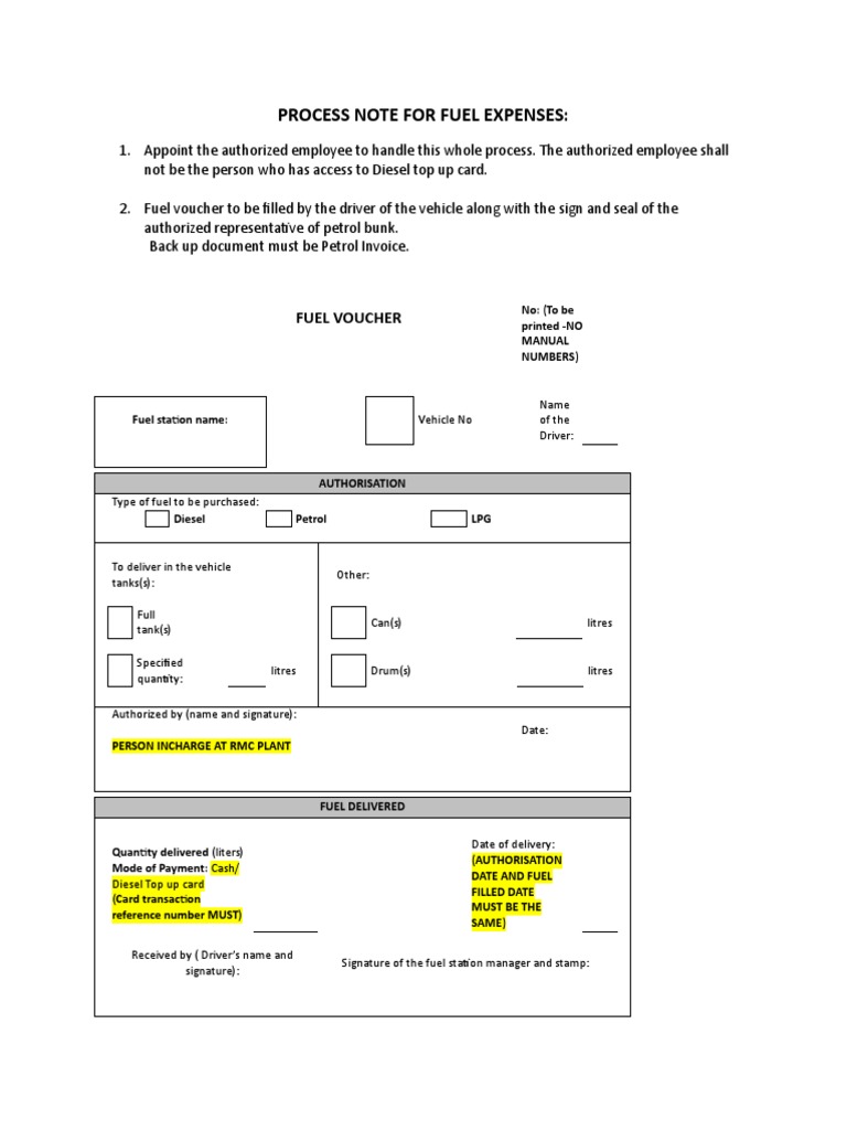 Checklist Fuel | Download Free PDF | Filling Station | Diesel Fuel