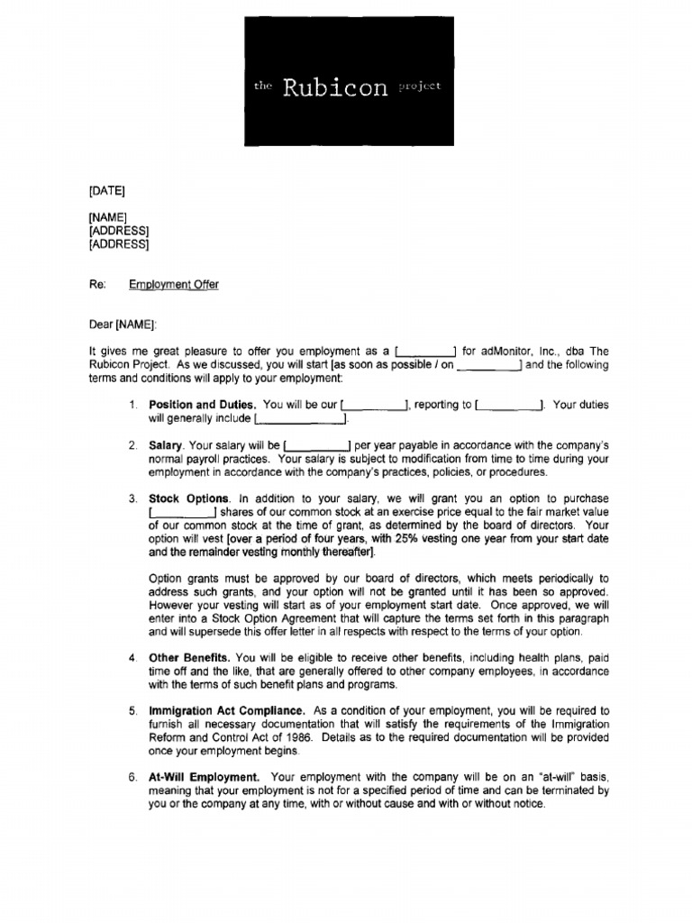 D865 Form Offer Letter and Employee Inventions Agt 0 | PDF