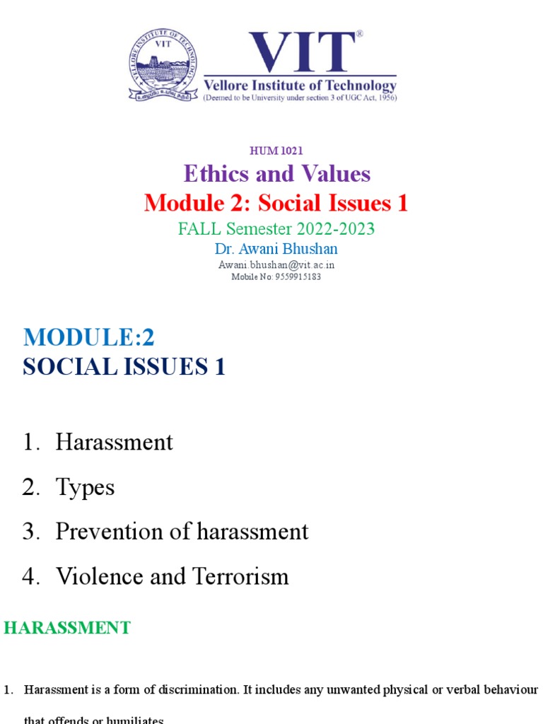 Module 2 - Social Issues 1 | PDF | Sexual Harassment | Harassment
