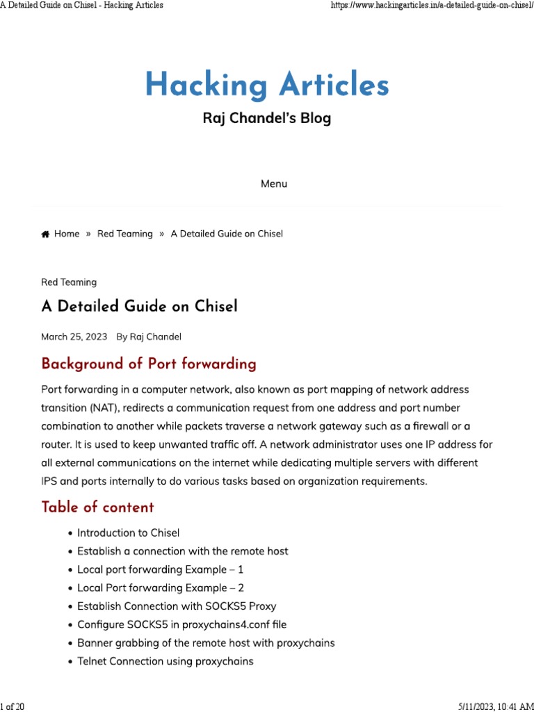 A Detail Guide To Chisel PDF | PDF | Penetration Test | Communication