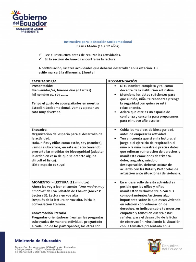 Instructivo Socioemocional Básica Media 20 03 2023 | PDF