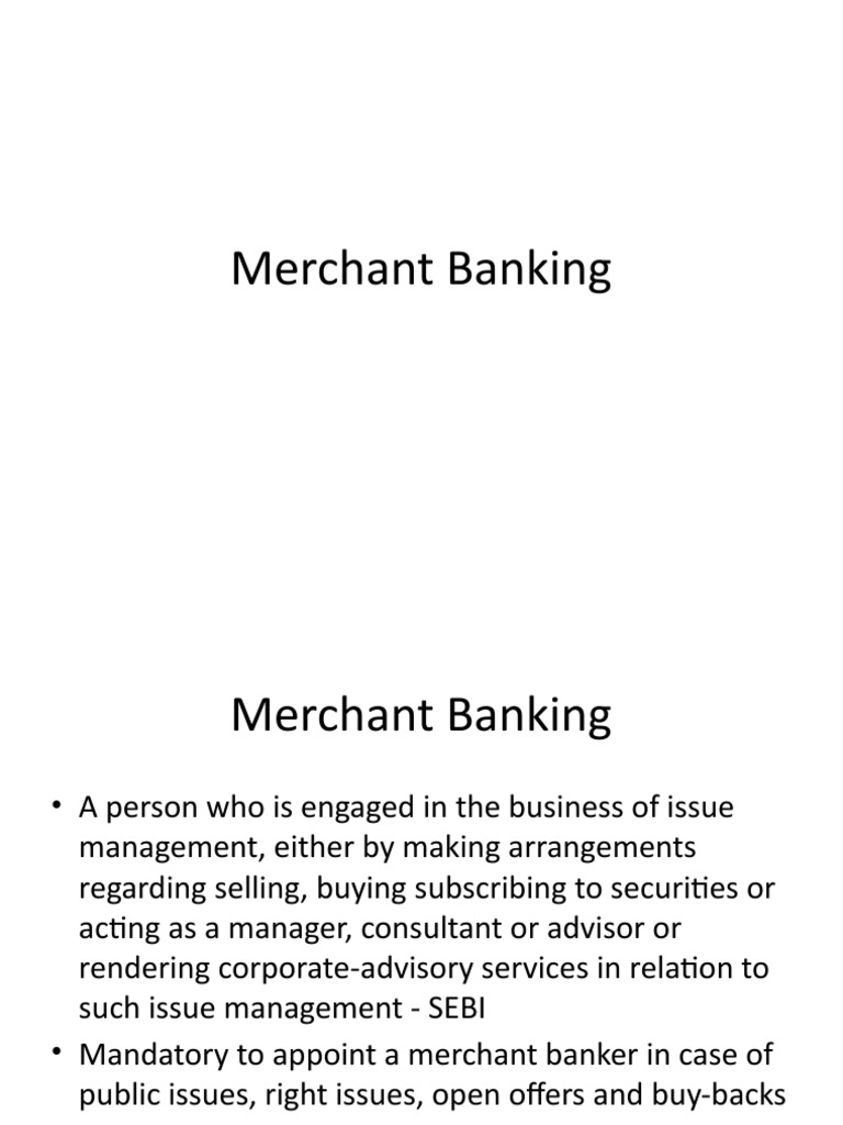 Merchant Banking Pdf Underwriting Securities Finance