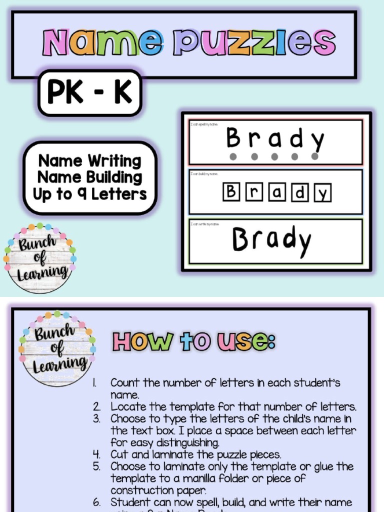 Name Practice Sheet - Key | PDF