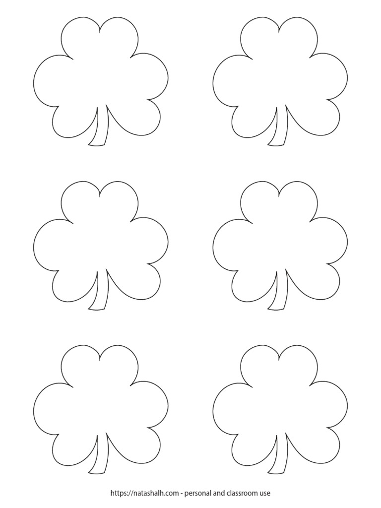 Six Small Shamrock Templates - Natashalh PDF | PDF