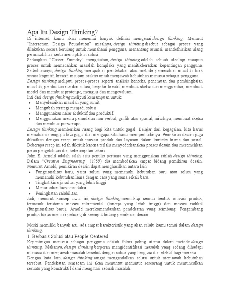 Apa Itu Design Thinking | PDF