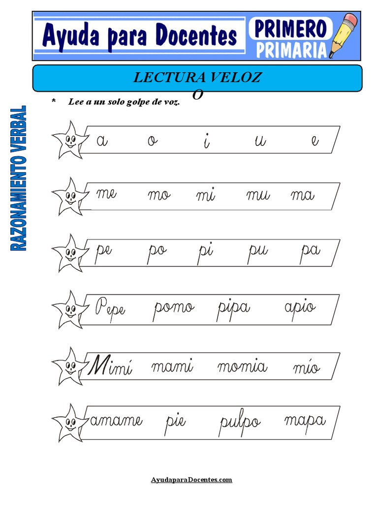 La Lectura Veloz para Primero de Primaria | PDF