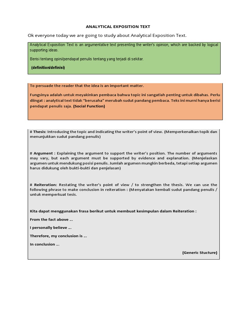 Analytical Exposition Text Materi | PDF | Argument | Cognitive Science