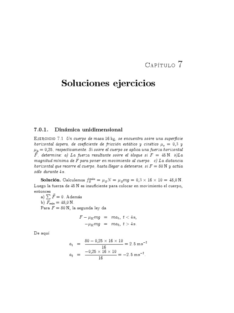 Ejercicios Resueltos Dinámica. - USaCh | PDF