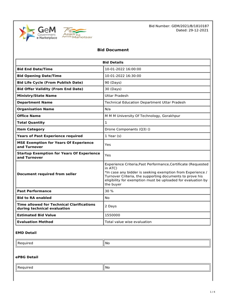 GeM Bidding 2995840 | PDF
