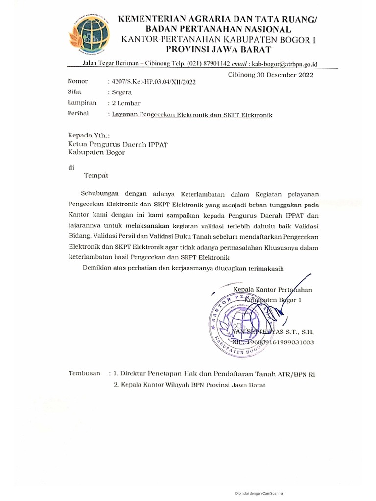 Surat Pengecekan Elektronic PDF | PDF