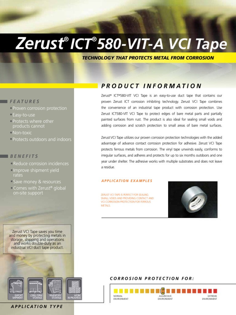 Zerust ICT 580 VIT-A VCI Tape | PDF | Corrosion | Chemical Substances