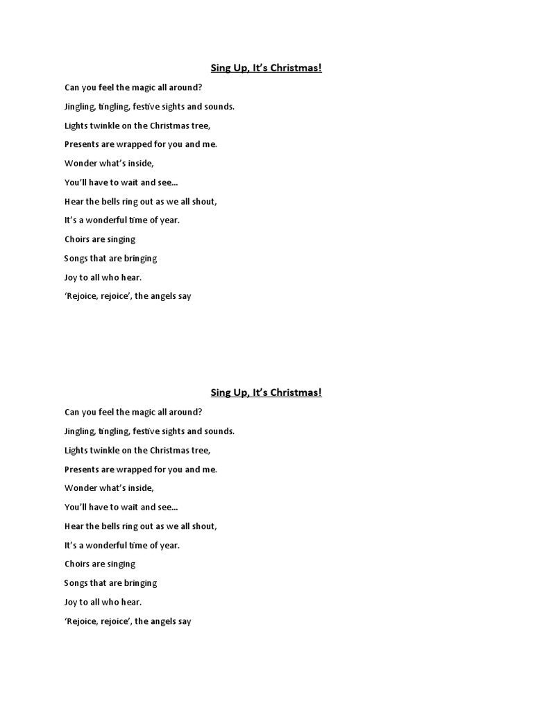 .Sing Up Christmas Lyrcs | PDF