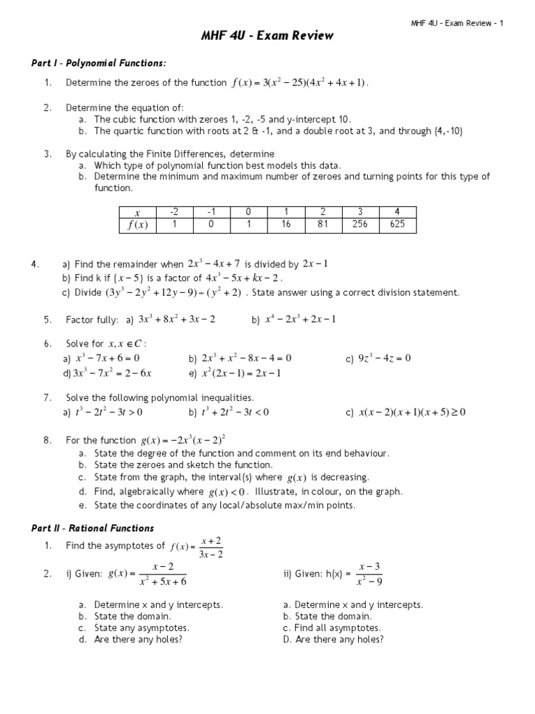 MHF4U - Final Review P4 PDF | PDF | Trigonometric Functions | Special ...