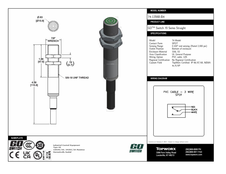 GO Switch 70 Series Straight: Current As of January 9, 2023 - Subject ...