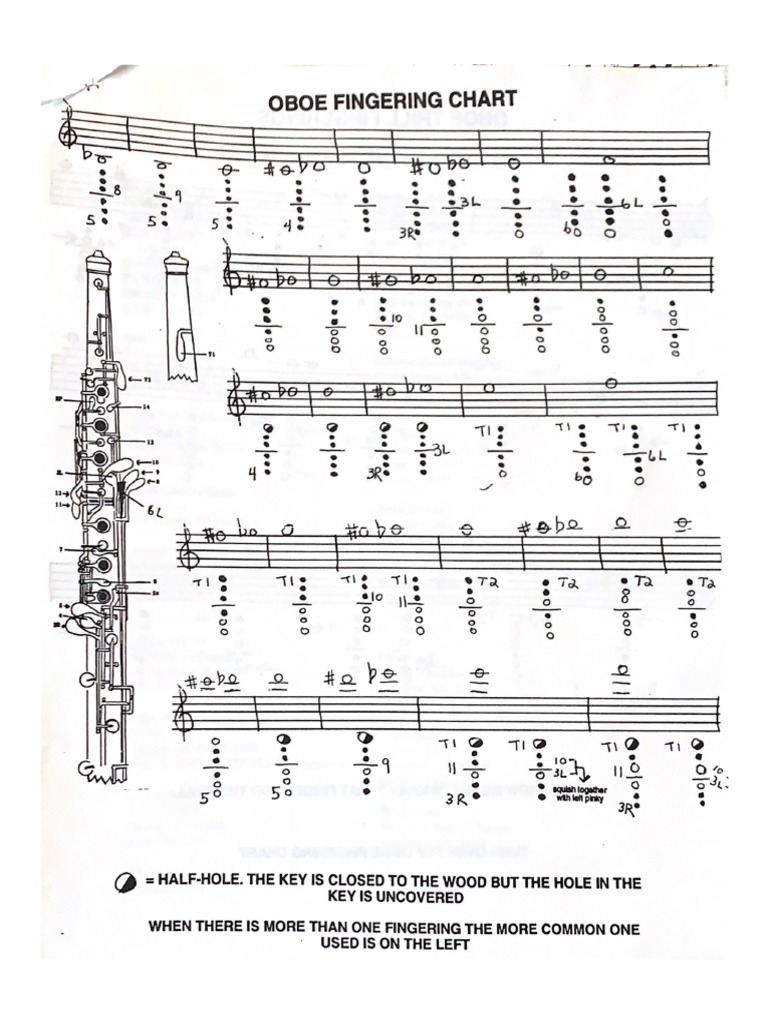 Oboe Fingering Chart | PDF