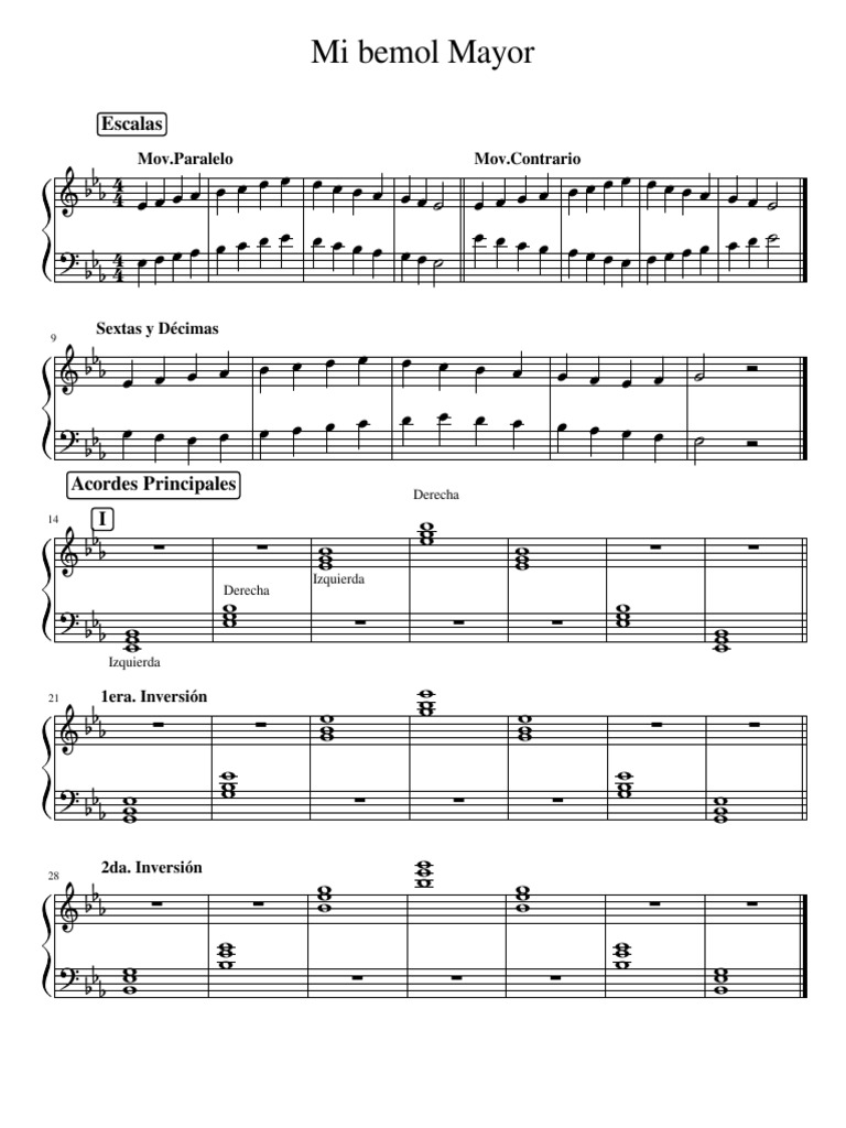 Mi Bemol Mayor PDF | PDF | Escalas musicales | Melodía