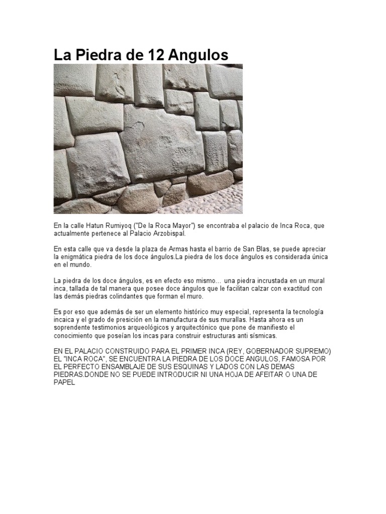 La Piedra de 12 Angulos.docx | PDF