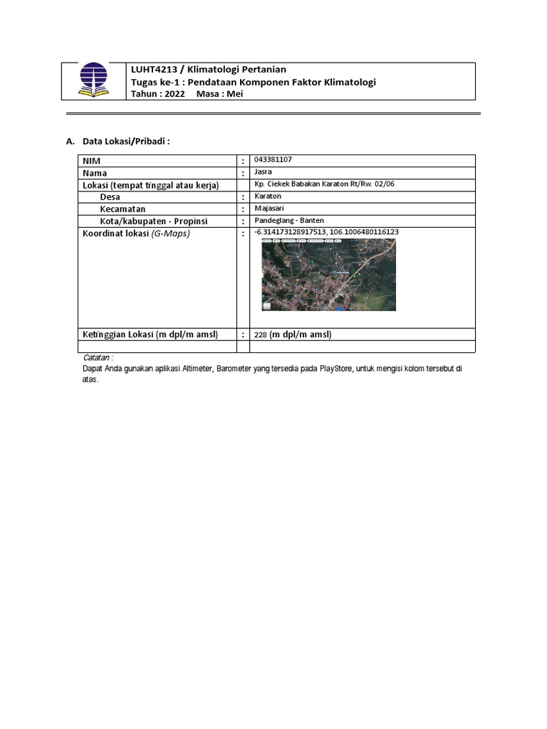 Jasra LUHT4213 Tugas1 20221 | PDF | Sains & Matematika