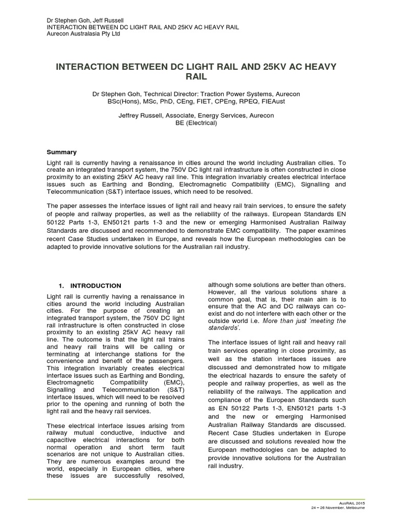 Jeffrey Russell - DR Stephen Goh - Aurecon Paper PDF | PDF | Alternating Current ...