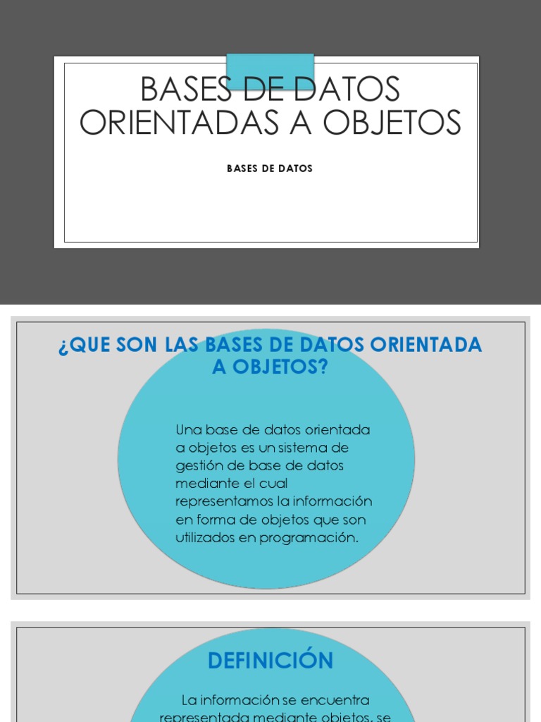 Bases de Datos Orientadas A Objetos | PDF | Objeto (informática ...