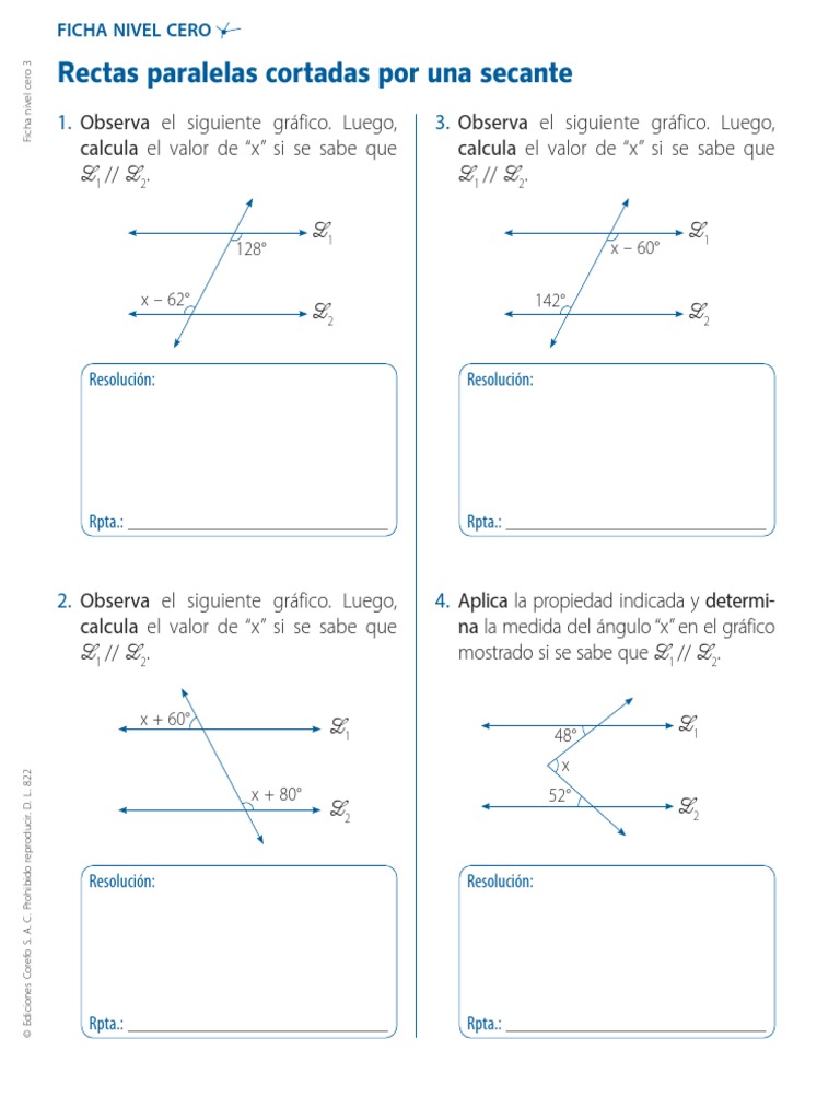 F0 - Rectas Paralelas Cortadas Por Una Secante PDF | PDF | Geometría | Geometría Elemental