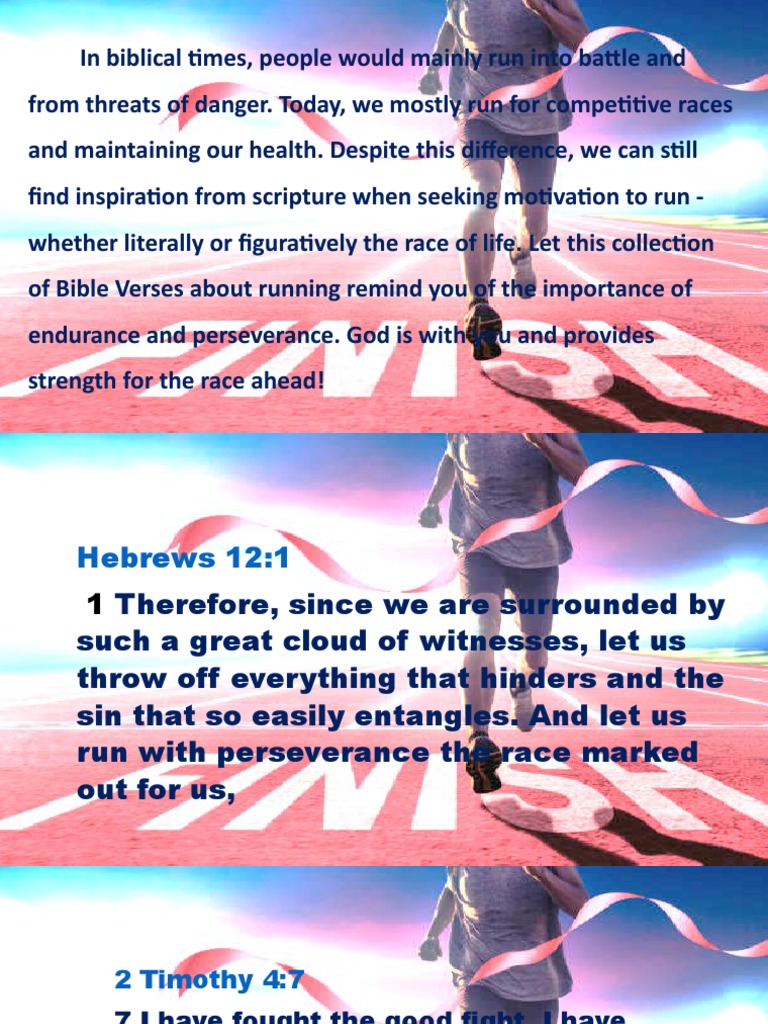 Running The Race Scriptures | PDF | Bible | Bible Content
