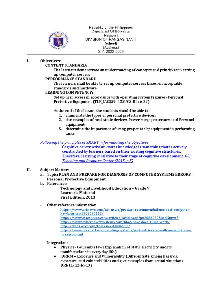 Lesson-plan-ICT-CSS 9 | PDF