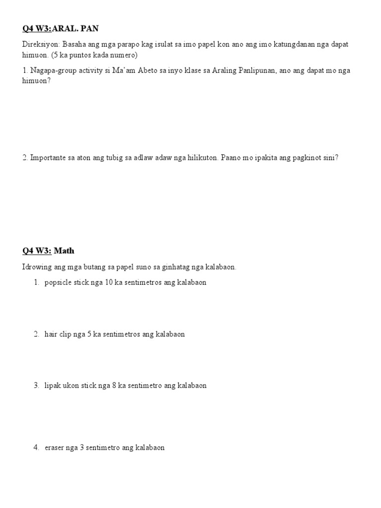 ACTIVITIES Q4 WEEK 3 | PDF