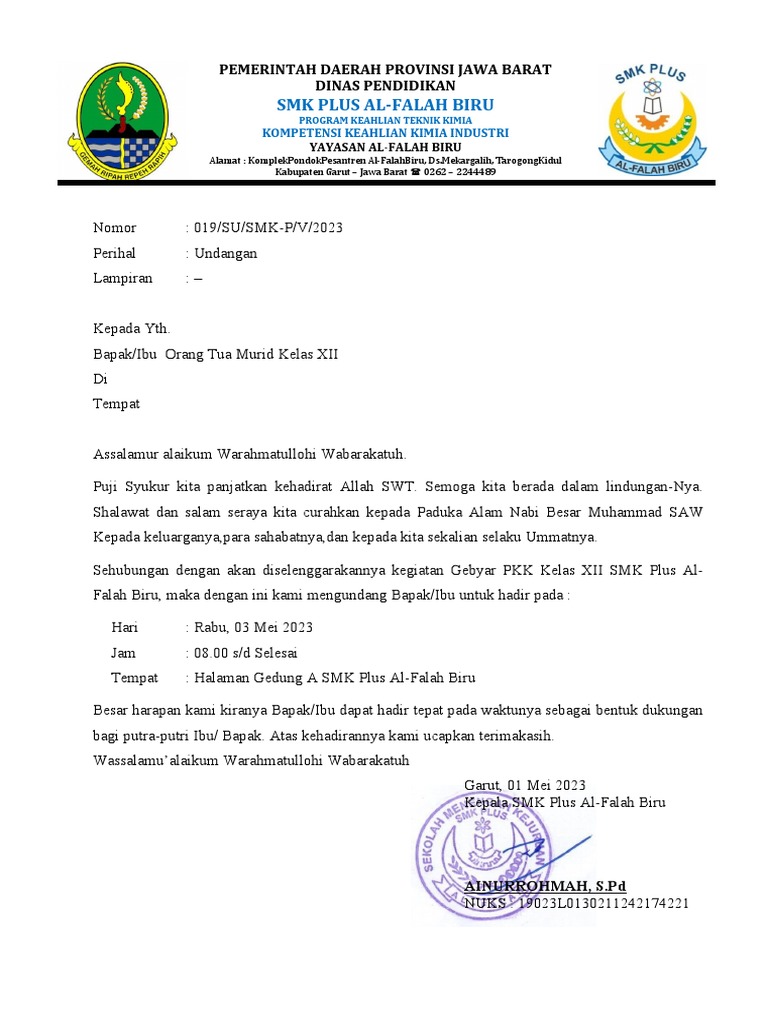 Surat Undangan Gebyar PKK | PDF Surat Undangan Gebyar PKK | PDF