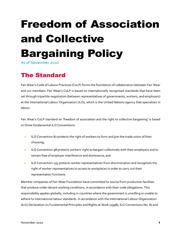 Freedom of Association and Collective Bargaining 2021 | PDF ...
