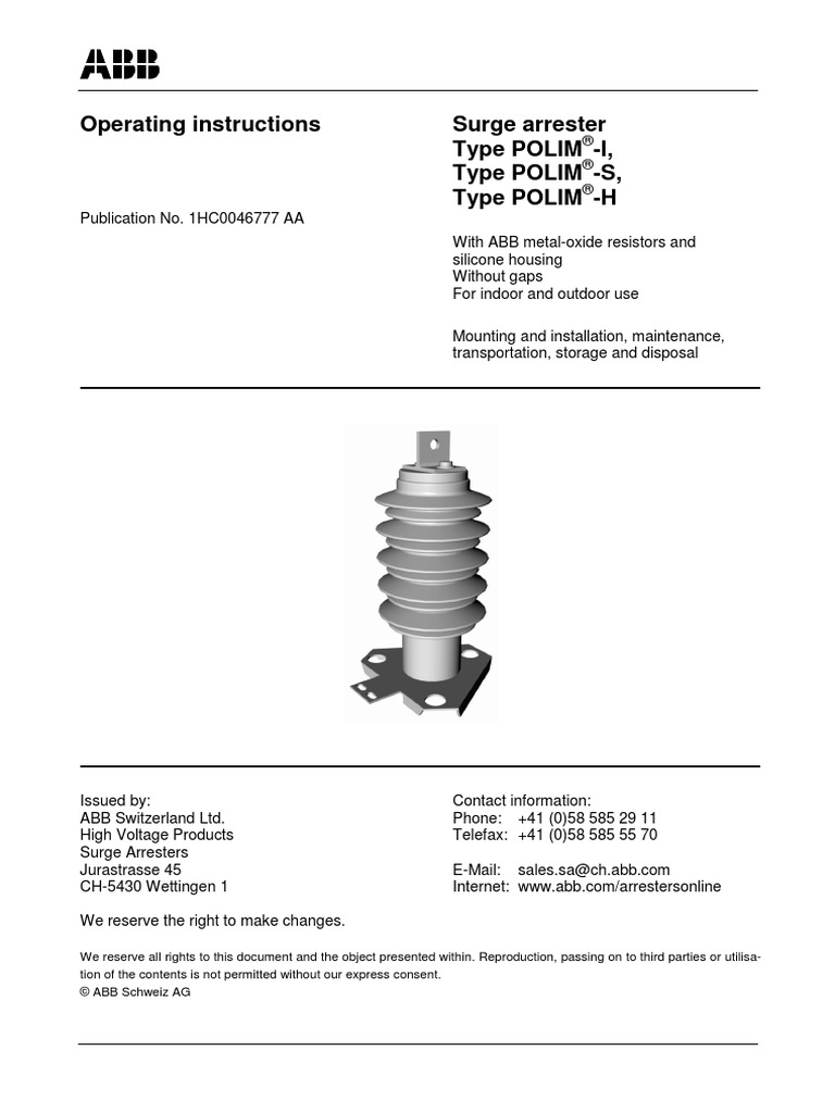 Abb Surge Arrestor PDF | PDF