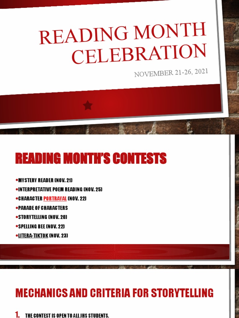 Reading Month Celebration Contests 2021 | PDF