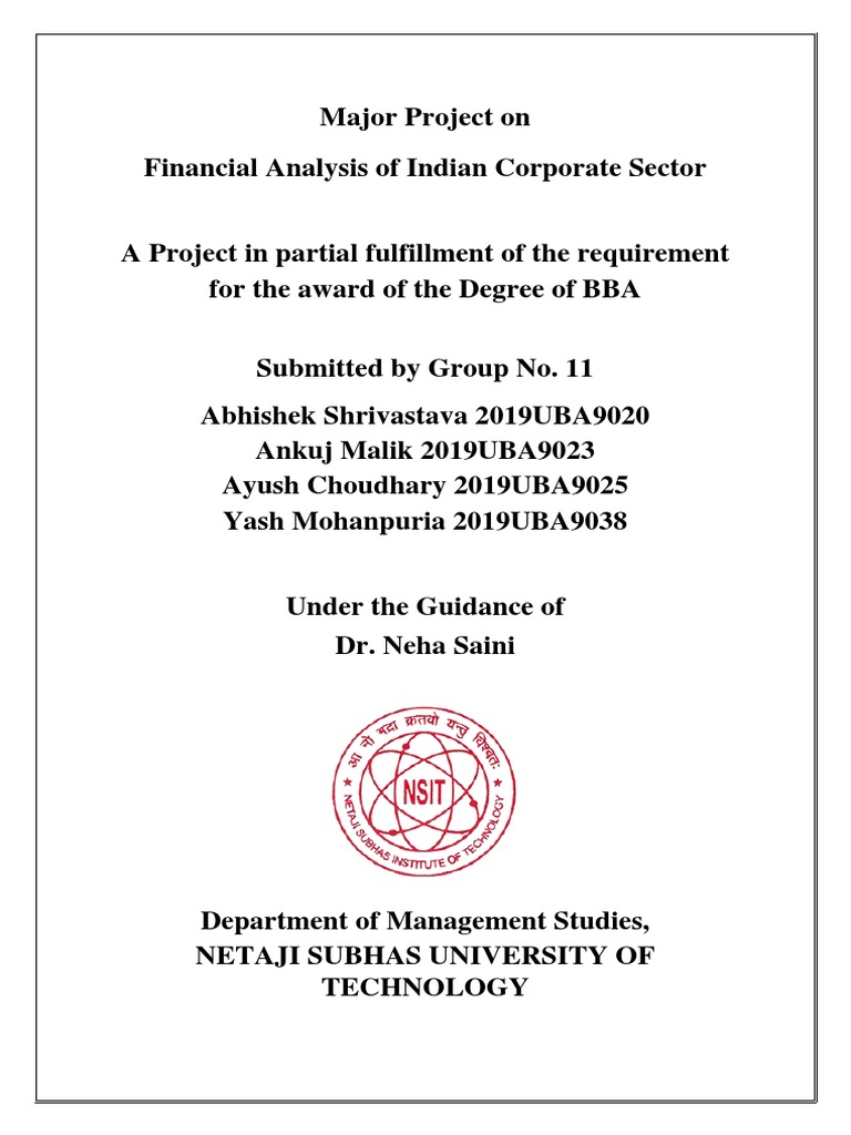 Major Project BBA 6th Semester | PDF | Economies | Business