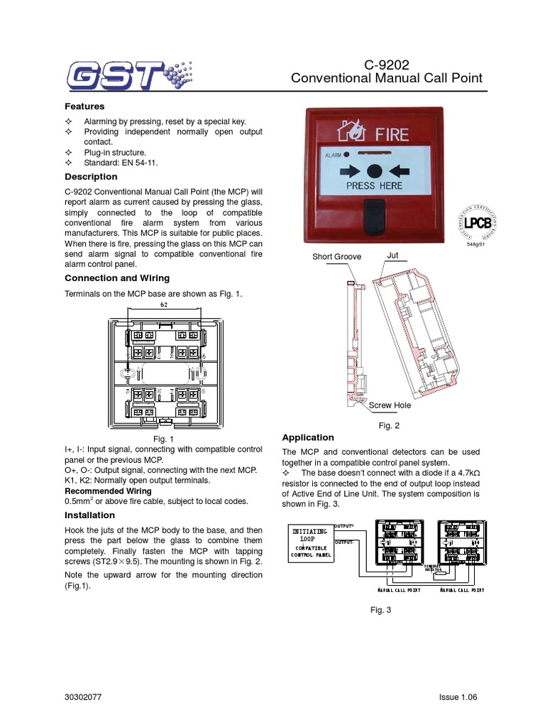 GST-C-9202 Conventional Manual Call Point Issue1.06 PDF | PDF ...