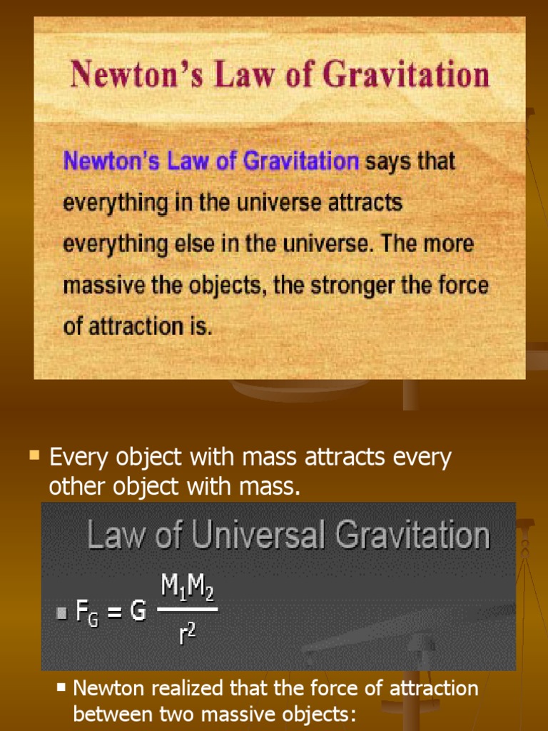Newtons Law of Universal Gravitation | PDF | Gravity | Mass