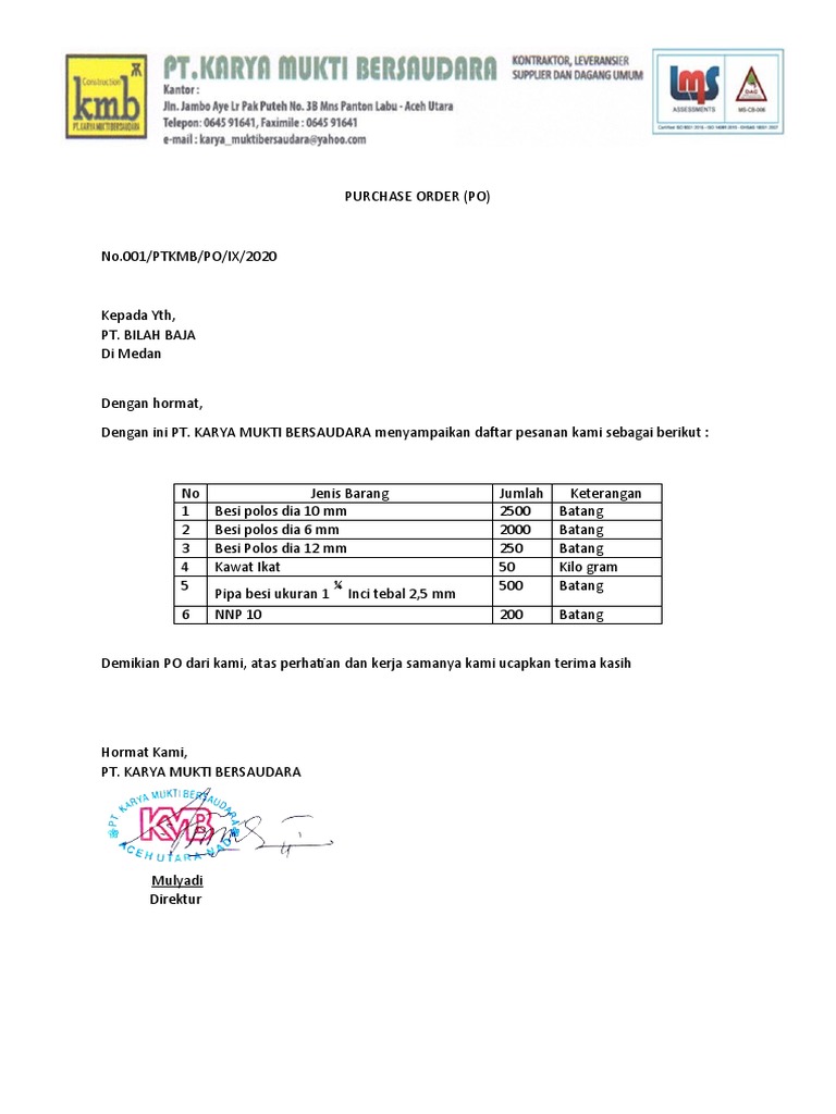 Pesanan dan Pembatalan PT KMB | PDF