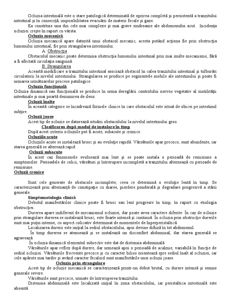 Ocluzie Intestinala | PDF