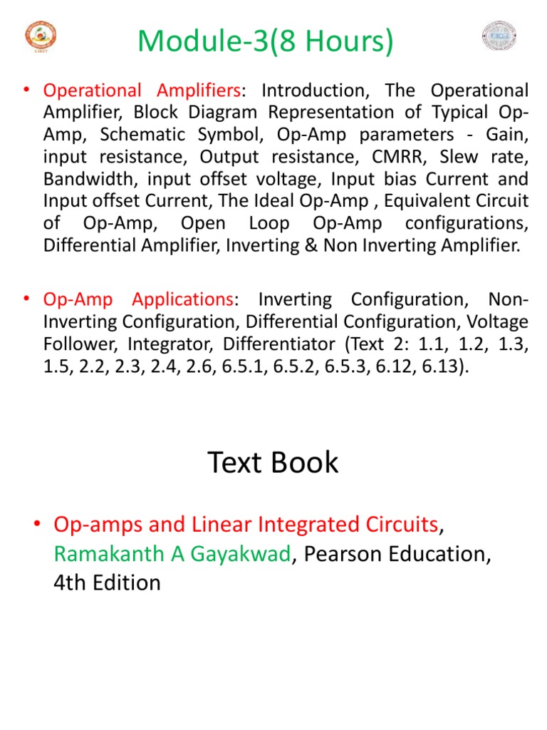 Module-3 OpAMp PDF | Download Free PDF | Operational Amplifier | Amplifier