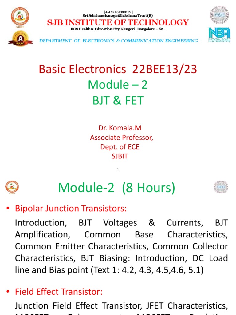 Module - 2 BJT Basic Electronics PDF | PDF | Bipolar Junction Transistor | Transistor