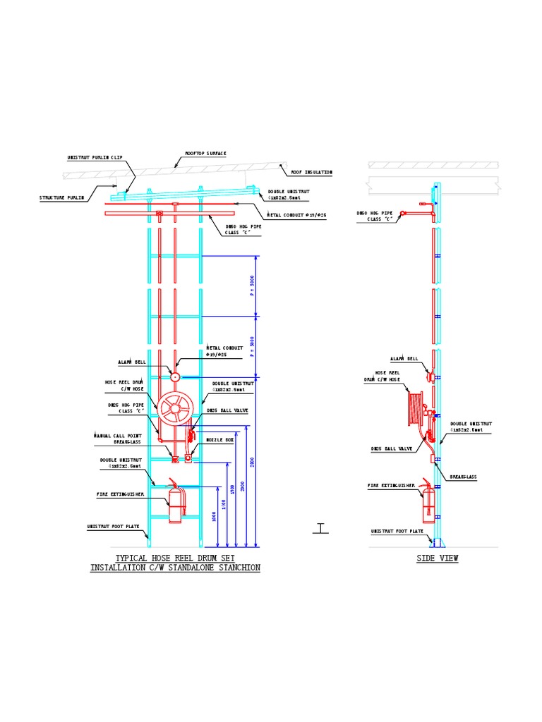 Typical Standalone Stanchion Installation For Hose Reel Drum Set | PDF ...
