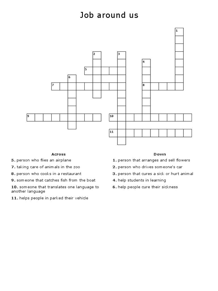 Job Role Crossword Puzzle | PDF