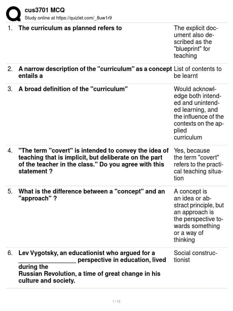 CUS Quizz Solutions | PDF