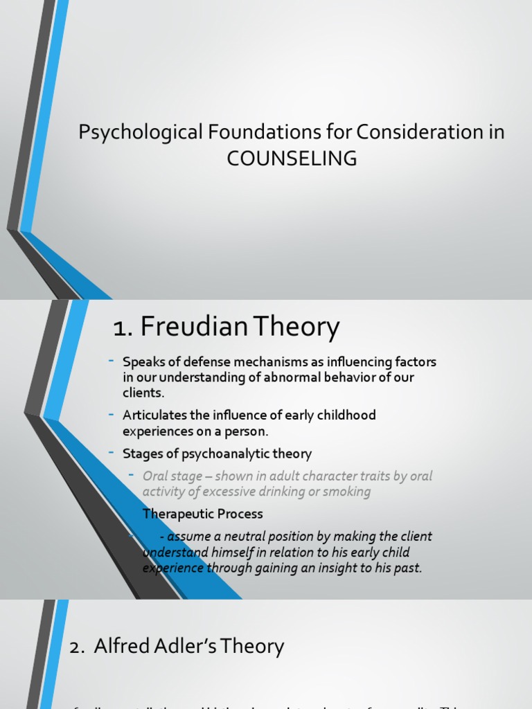Psychological Foundations For Consideration in COUNSELING | PDF ...