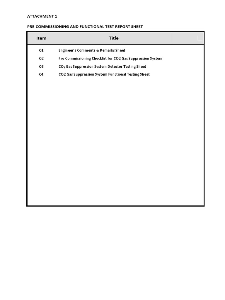 CO2 Pre-Test & Functional Test Sheet | PDF | Electrical Engineering ...