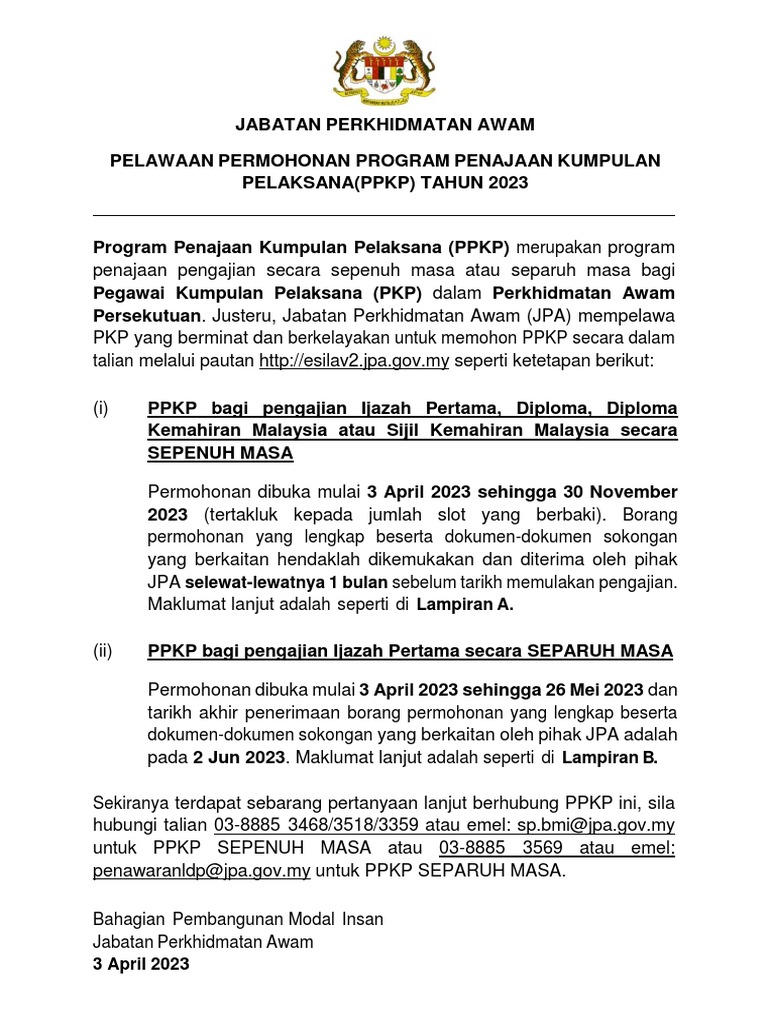Notis Iklan PPKP Sepenuh Masa 2023 - Full - Updated1 | PDF