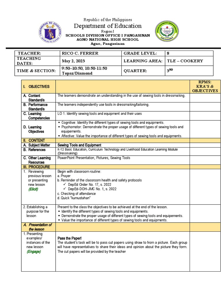 Tle - Dressmaking 8 - May 2 | Download Free PDF | Sewing