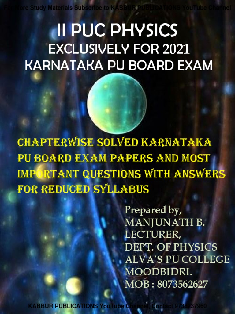 2nd PUC Physics Previose Year Qs | PDF