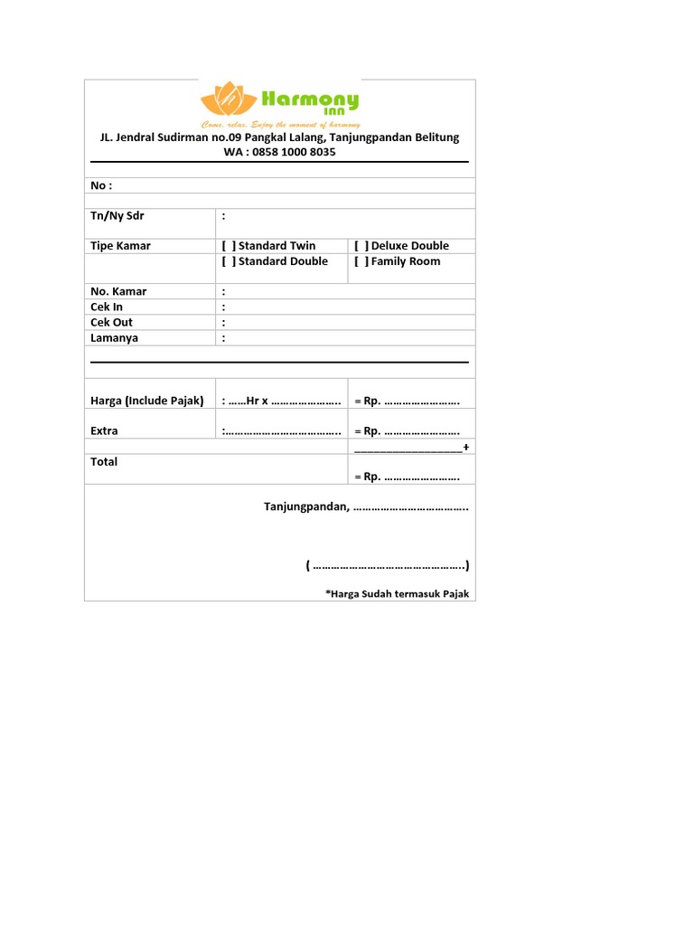 Nota Hotel | PDF